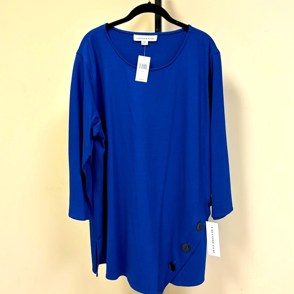 Caroline Rose | Tops | Plus Size Caroline Rose Blue Tunicshort Dress ...